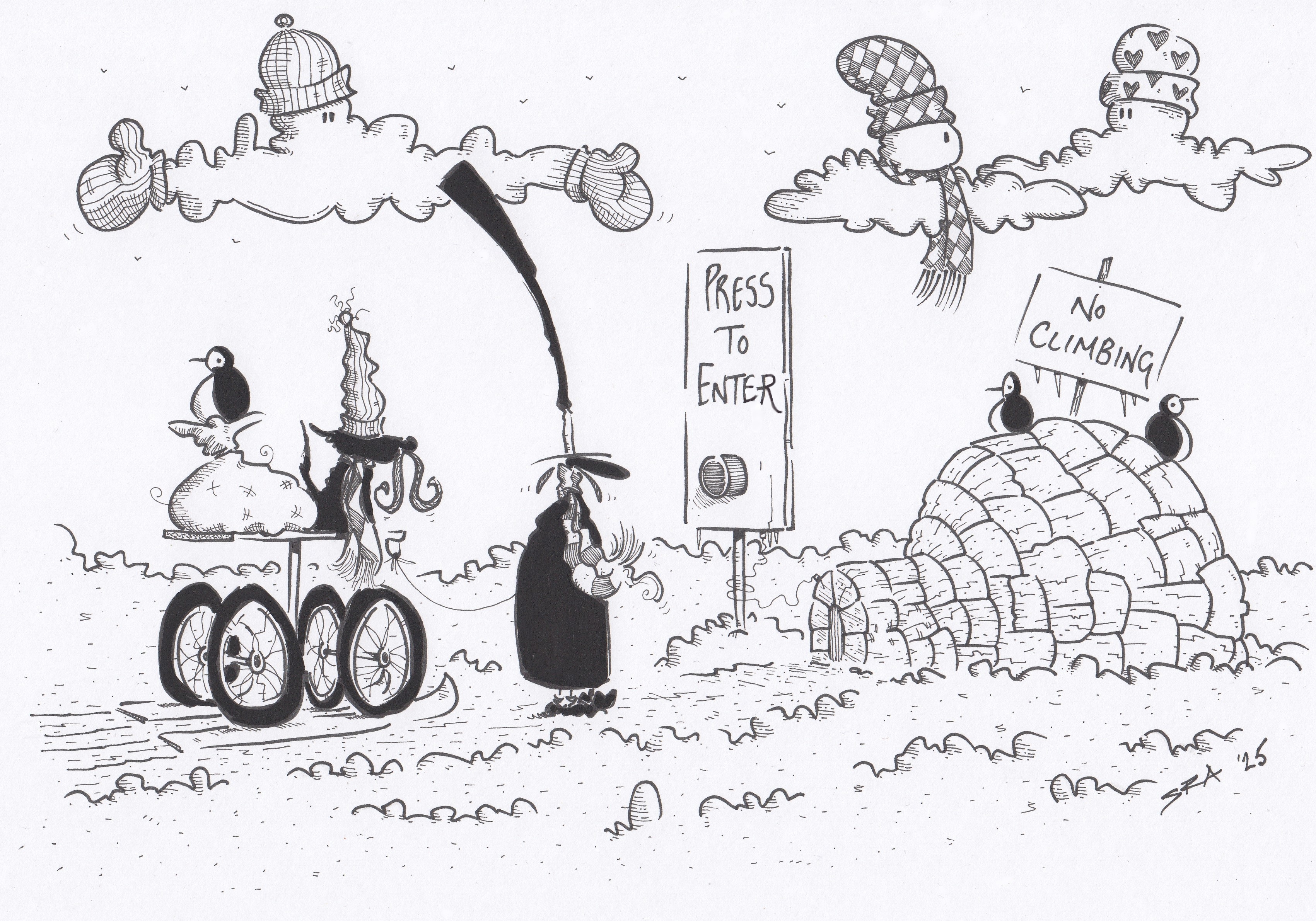 Inktober, Day 22: ‘Button’. – PENGUIN TOWERS